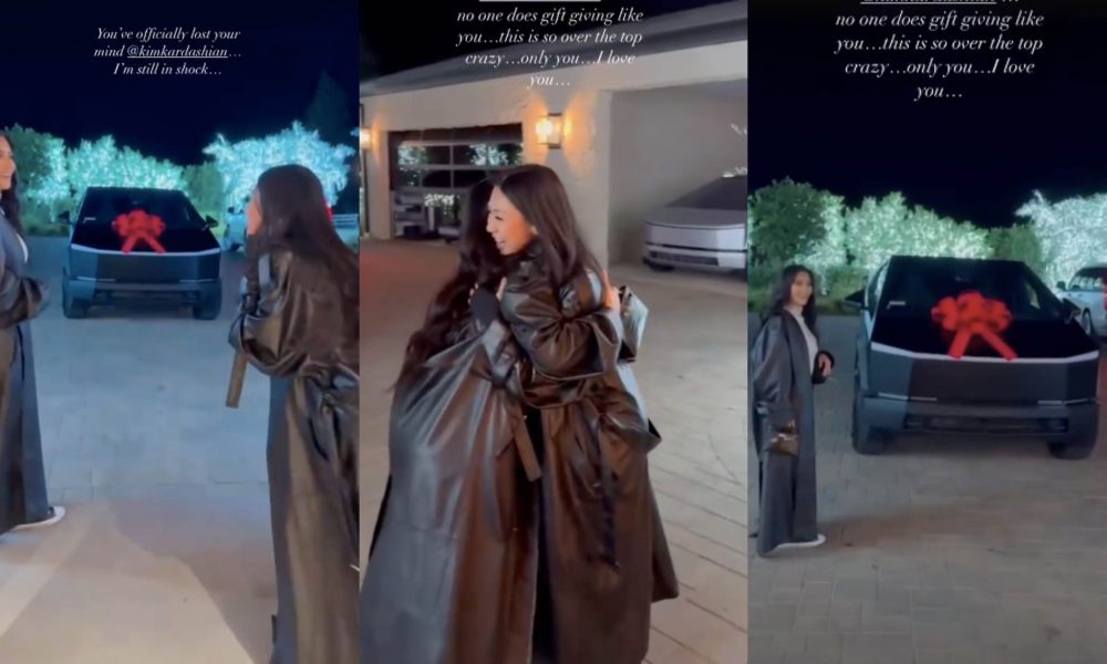 Kim Kardashian Surprises Her Friend With A $100k Tesla Cybertruck On ...