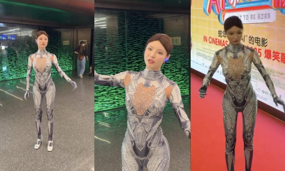 People Stunned As Robot Walks Around Cinema To Promote New AI Themed people-stunned-as-robot-walks-around-cinema-to-promote-new-ai-themed
