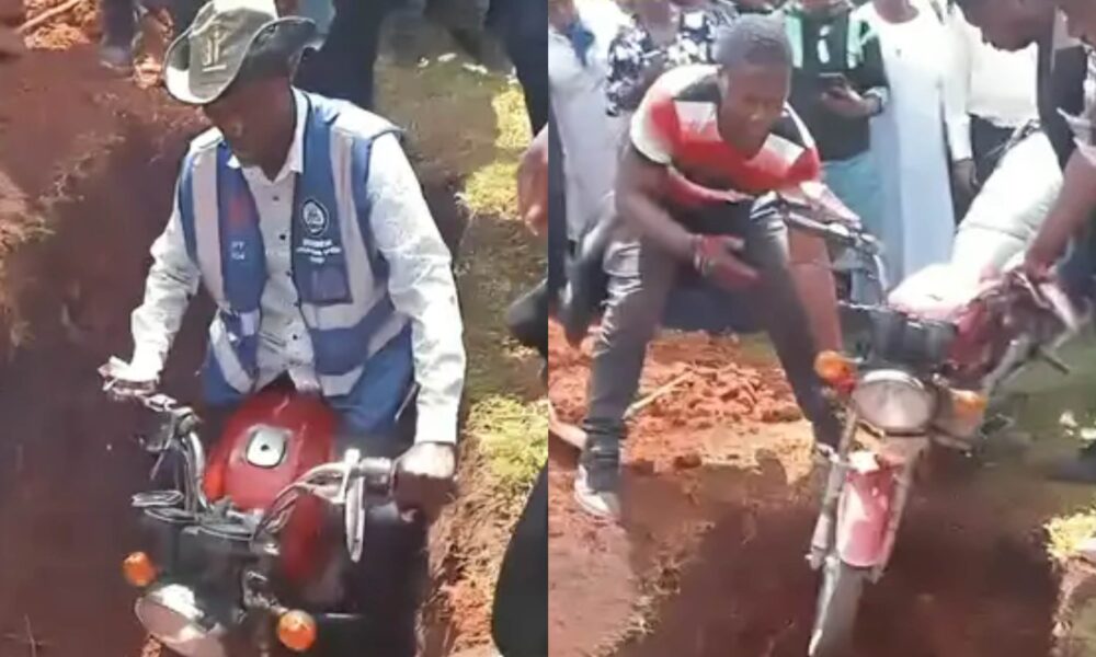 Viral Video Shows Man Being Buried With His Motorcycle On His Funeral ...